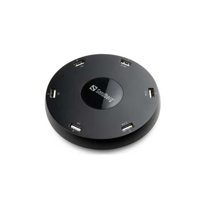 Sandberg USB Master Charger Charging Station, 3 x 2.4A & 3 x 1A, UK/EU ...