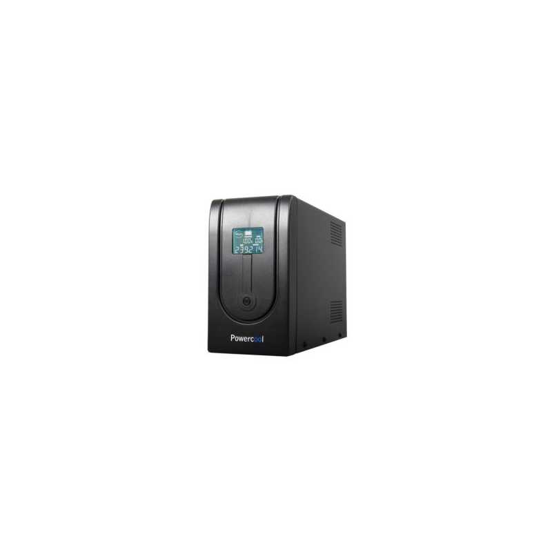 Powercool 1500VA Smart UPS, 900W, LCD Display, 3 x UK Plug, 2 x RJ45, 3 ...