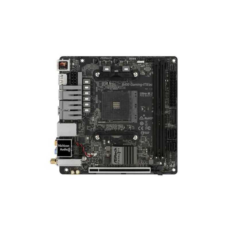 Asrock B450 GAMING-ITX/AC, AMD B450, AM4, Mini ITX, 2 DDR4, HDMI, DP ...