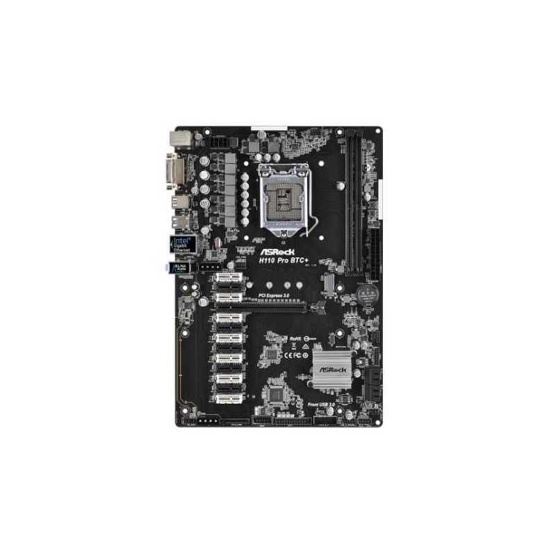 Asrock H110 PRO BTC+, Intel H110, 1151, ATX, DDR4, DVI, M.2, 12 x PCIe2 ...