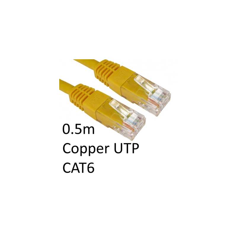 RJ45 (M) to RJ45 (M) CAT6 0.5m Yellow OEM Moulded Boot Copper UTP ...