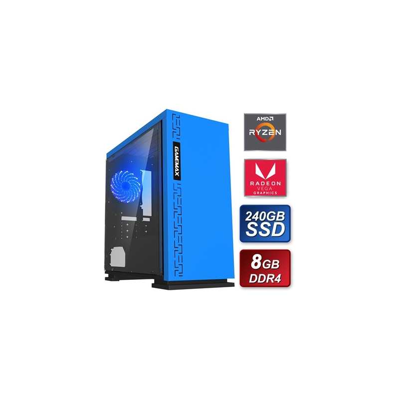Gaming Blue AMD 2200G 3.5GHZ Quad Core 8GB DDR4 RAM 240GB SSD Pre-Built ...
