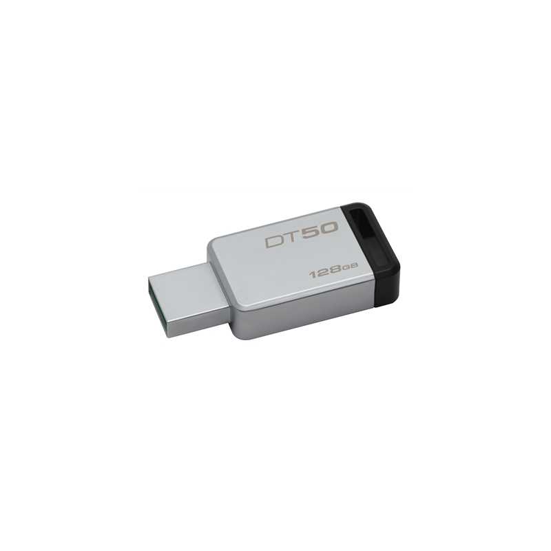 Kingston DataTraveler 50 128GB USB 3.0/3.1 Silver and Black USB Flash Drive