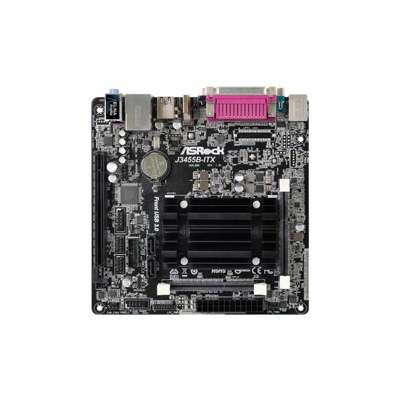 Asrock J3455B-ITX, Integrated Intel Quad-Core J3455, Mini ITX, DDR3 SODIMM, VGA, HDMI, Serial Port