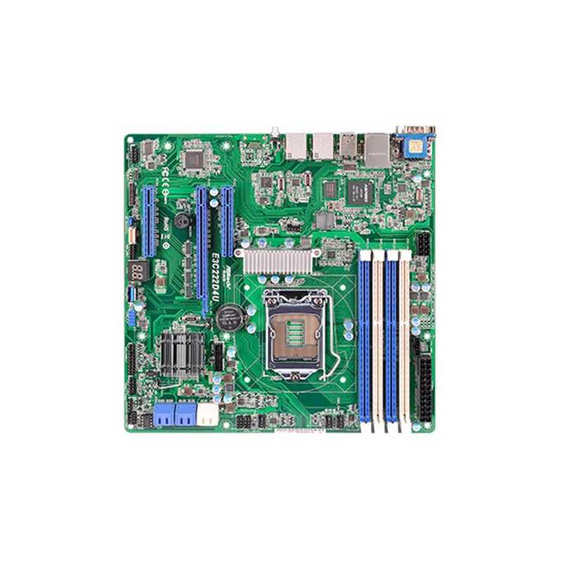 Asrock Rack E3C222D4U Server Board, Intel C222, 1150, Micro ATX, Dual ...