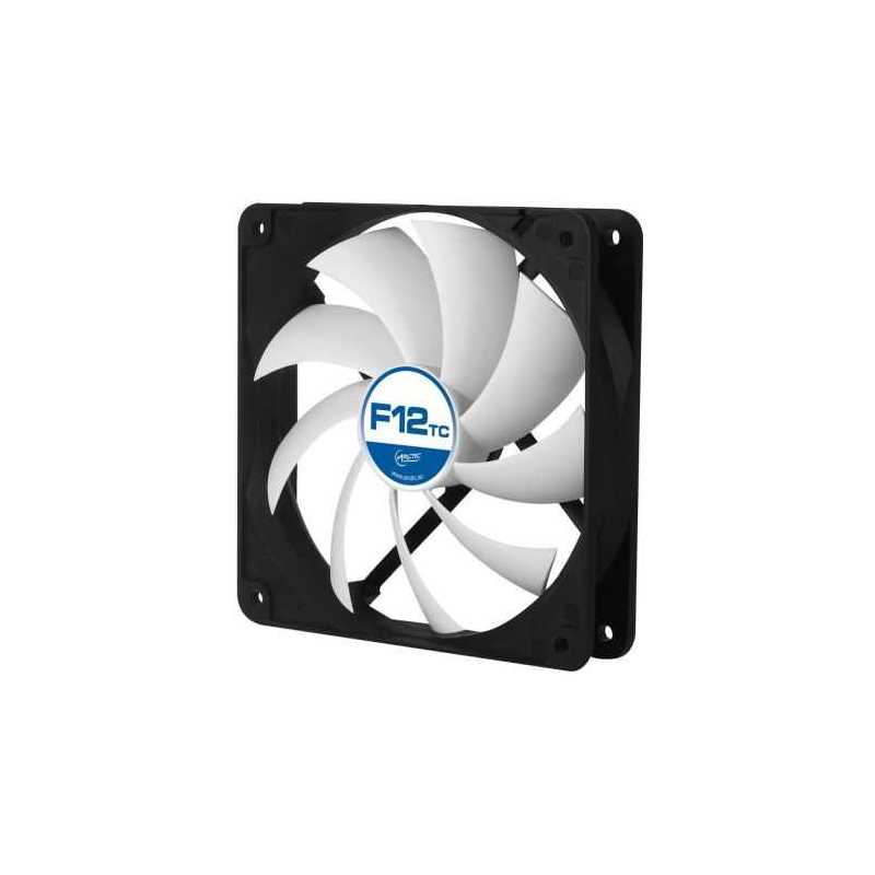 Arctic F12 Temperature Controlled 12cm Case Fan, Black & White, 9 ...