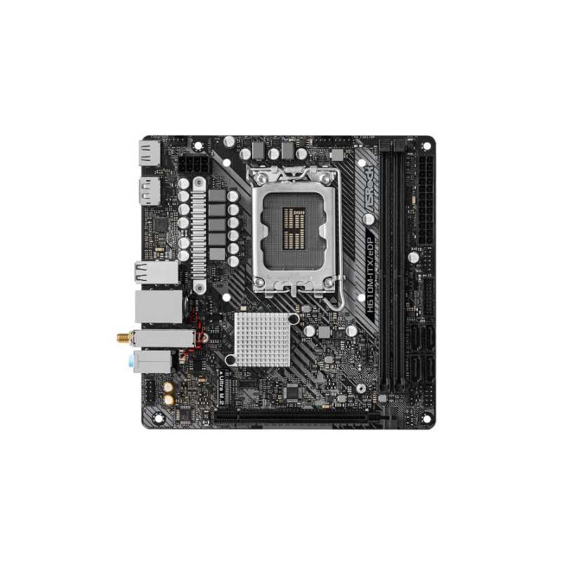 Asrock H610M ITX/eDP, Intel H610, 1700, Mini ITX, 2 DDR4, HDMI, DP, eDP ...