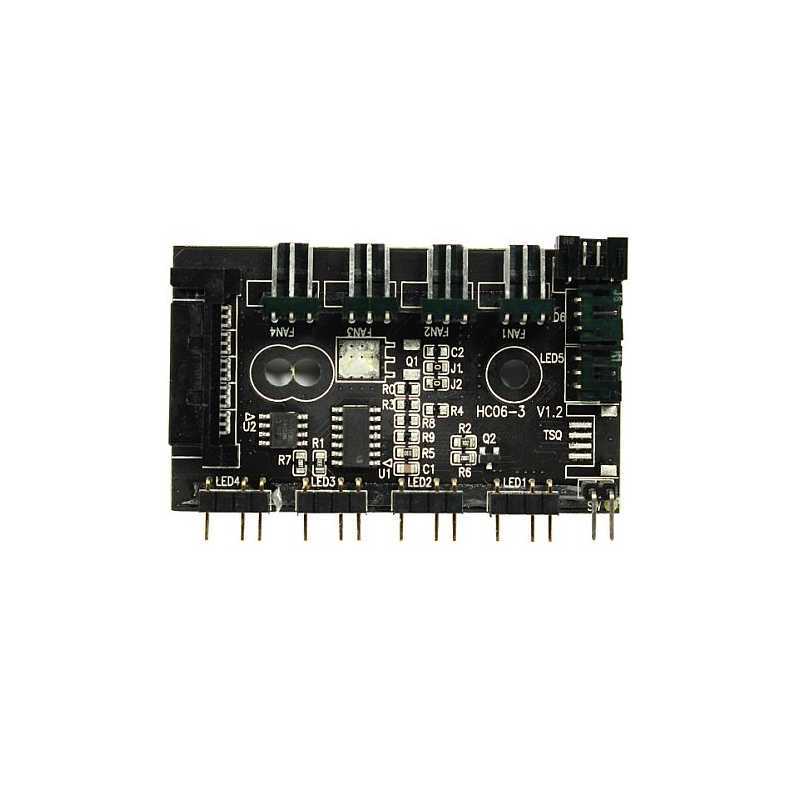 GameMax 4-Port Mini ARGB Hub, 3-Pin Aura & 3- Pin VDG Connectors, SATA ...