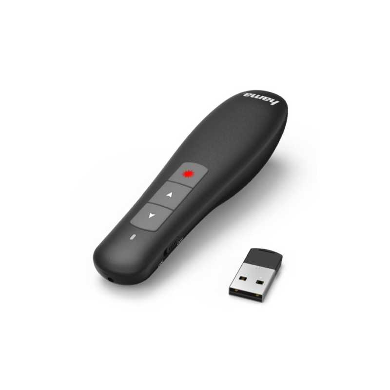 Hama X-Pointer Wireless Laser Presenter, 2.4GHz, USB Receiver, 12m ...
