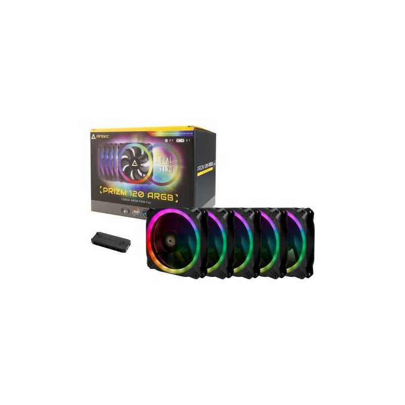 Antec Prizm 120 ARGB PWM RGB Kit, 5 x 12cm Case Fans + Controller
