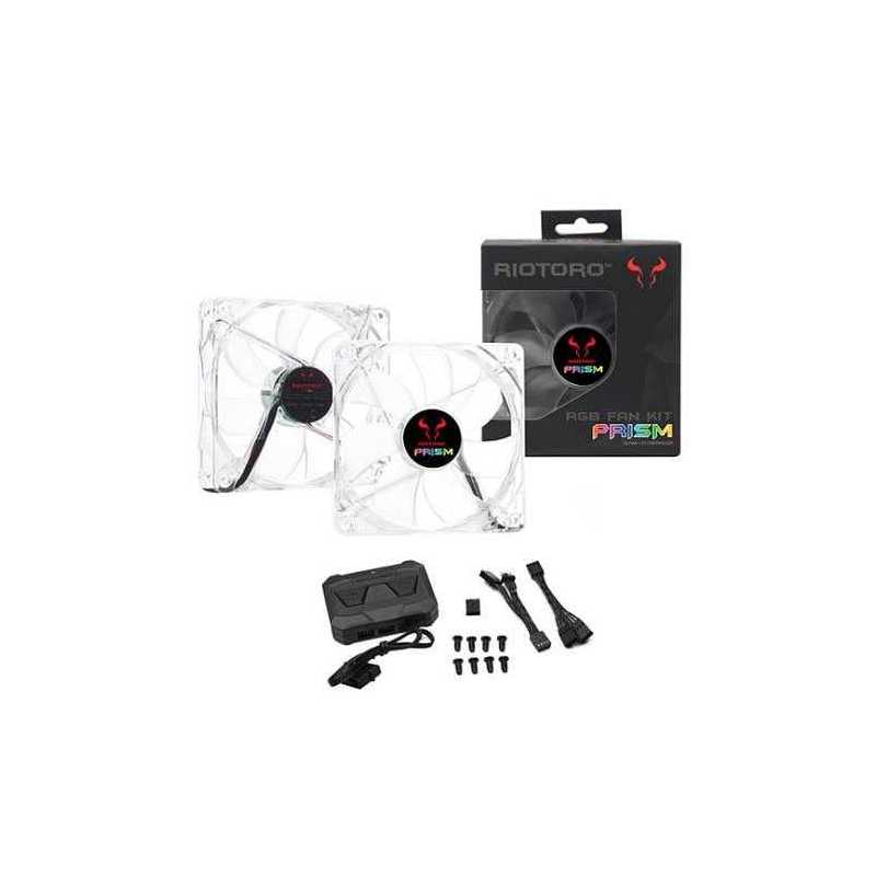Riotoro Prism Fan Kit, 2 x 12cm Case Fans with Controller, RGB, 256 ...