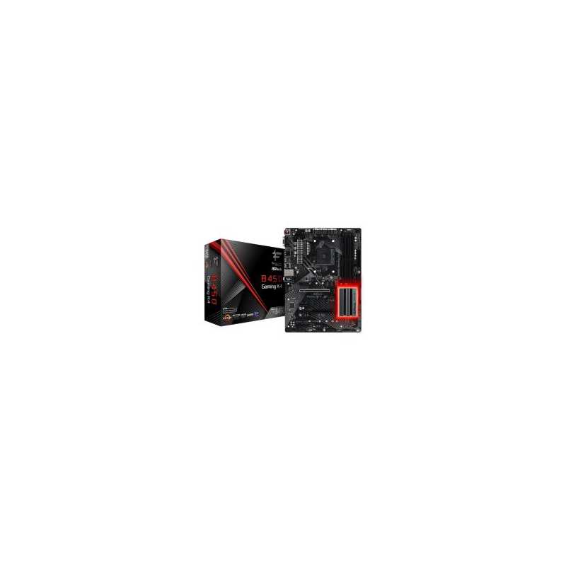 Asrock B450 GAMING K4, AMD B450, AM4, ATX, 4 DDR4, XFire, VGA, HDMI, DP ...